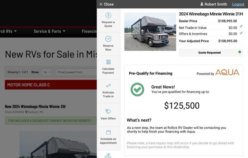 Rollick, Aqua Finance Collaborate To Enhance Digital Retailing – RV PRO